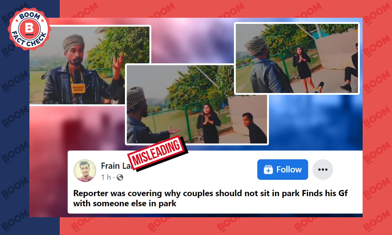 Scripted video of reporter giving advice about lovers-couple's park ...