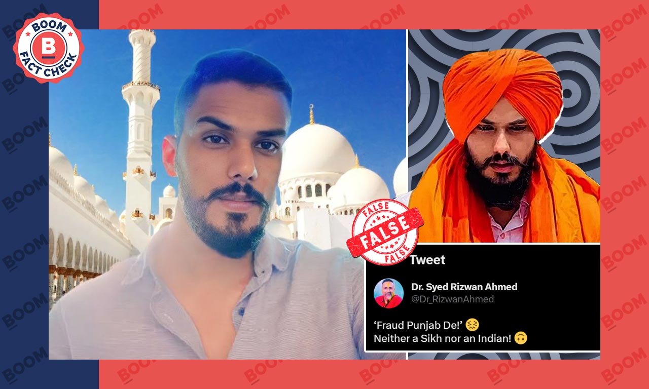 Waris Punjab De chief Amritpal Singh Sandhu photo of inside sheikh zayed mosque is Edited