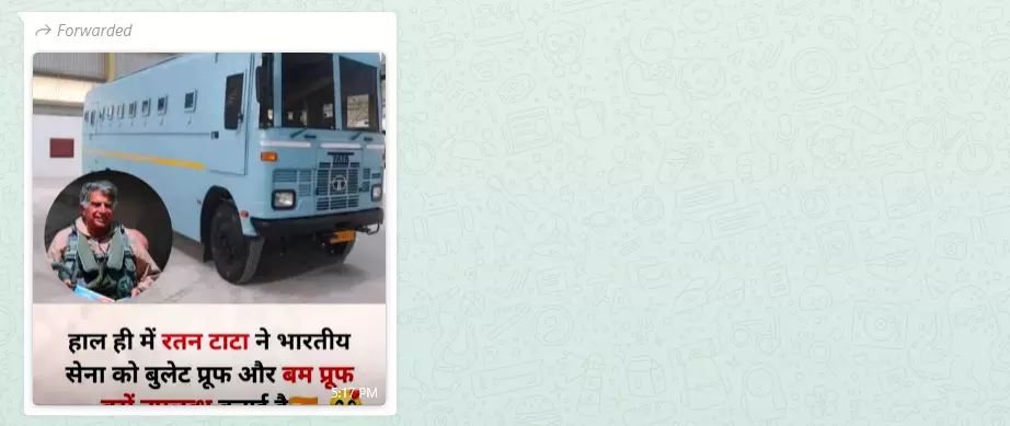 Fact check: Ratan Tata provide bullet bomb proof buses to Indian Army ...